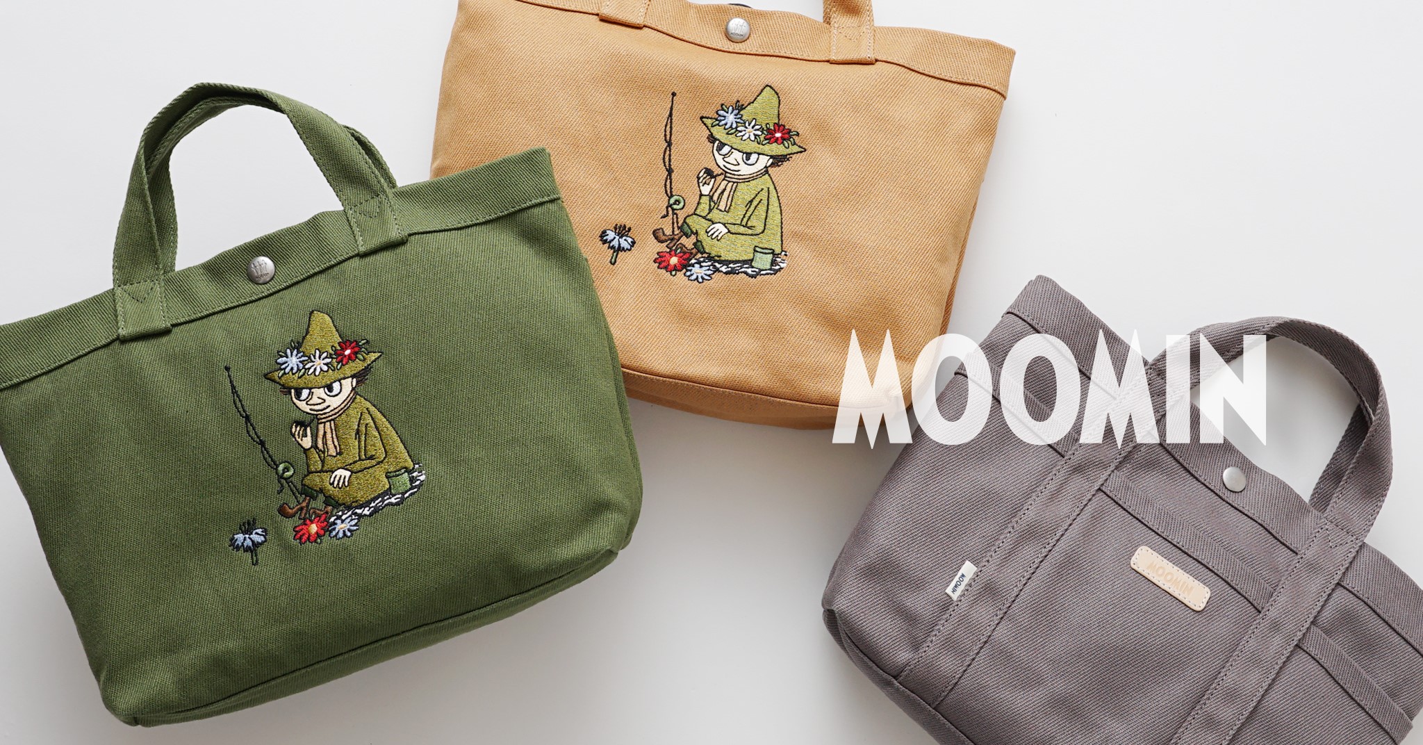 大きな刺繍の小さなバッグにスナフキンが登場！「RMCK-01S」販売開始！ | ムーミン公式サイト
